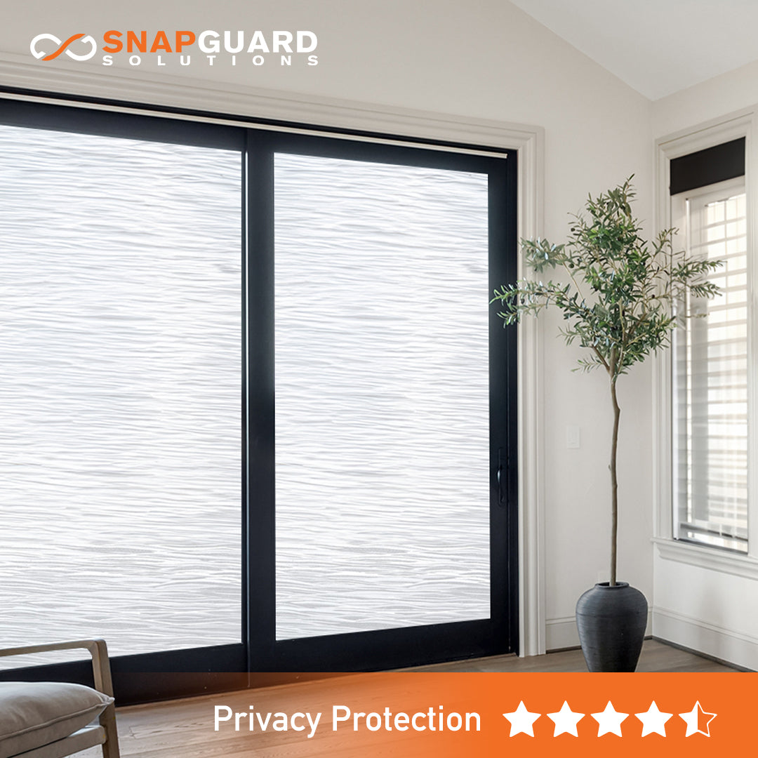 Snapguard Solutions Privacy Frosted - Silver Wave Glass Window Film